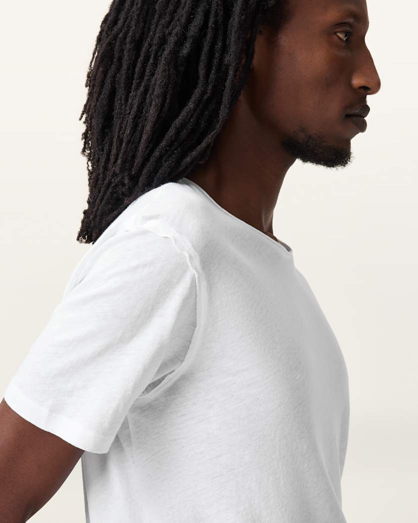 Figure Crew Neck Raw Edge T-Shirt Optic White | ALLSAINTS